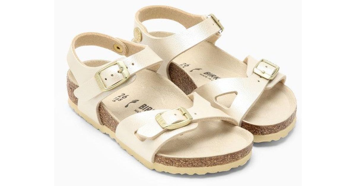 Birkenstock Rio Pearl Sandal in Metallic | Lyst