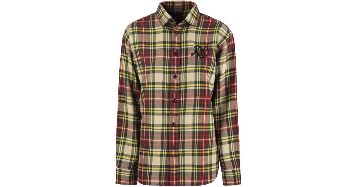 Polo Ralph Lauren Plaid Shirt With Beaded Logo for Men | Lyst
