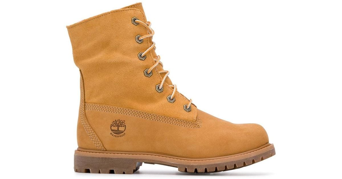 Timberland Authentic Teddy Fleece Fold Down Boots in Brown for Men | Lyst