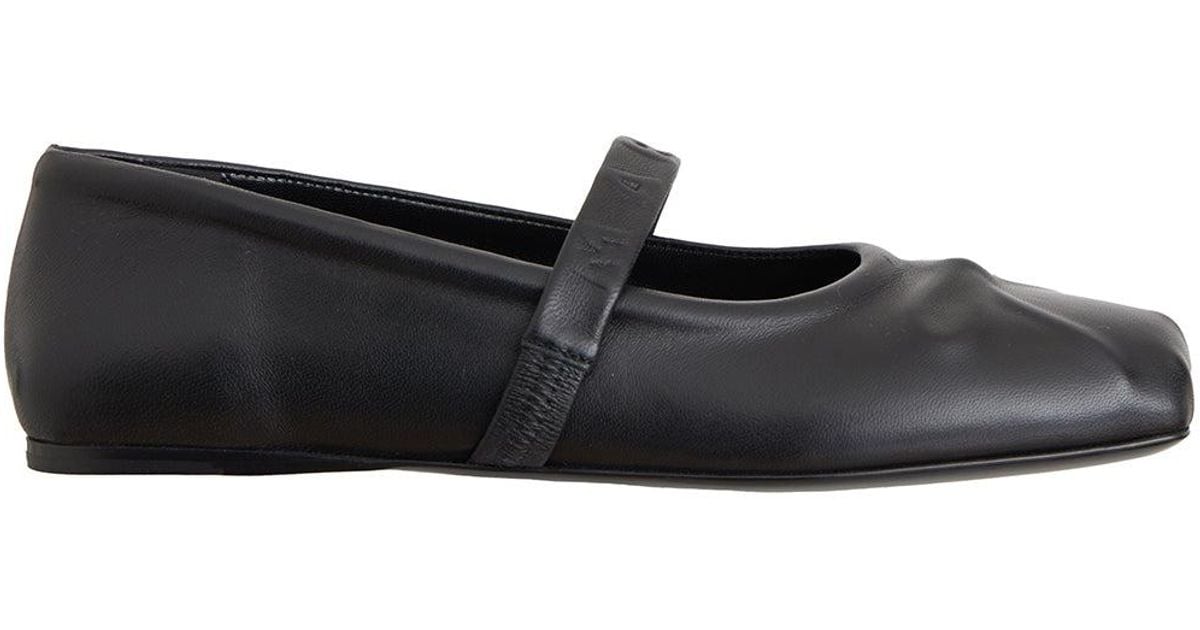 Marni Mary Jane Leather Ballerina in White | Lyst UK