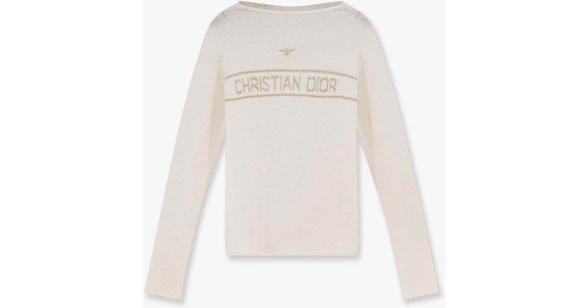 Dior Dior Cashmere Sweater in White | Lyst UK