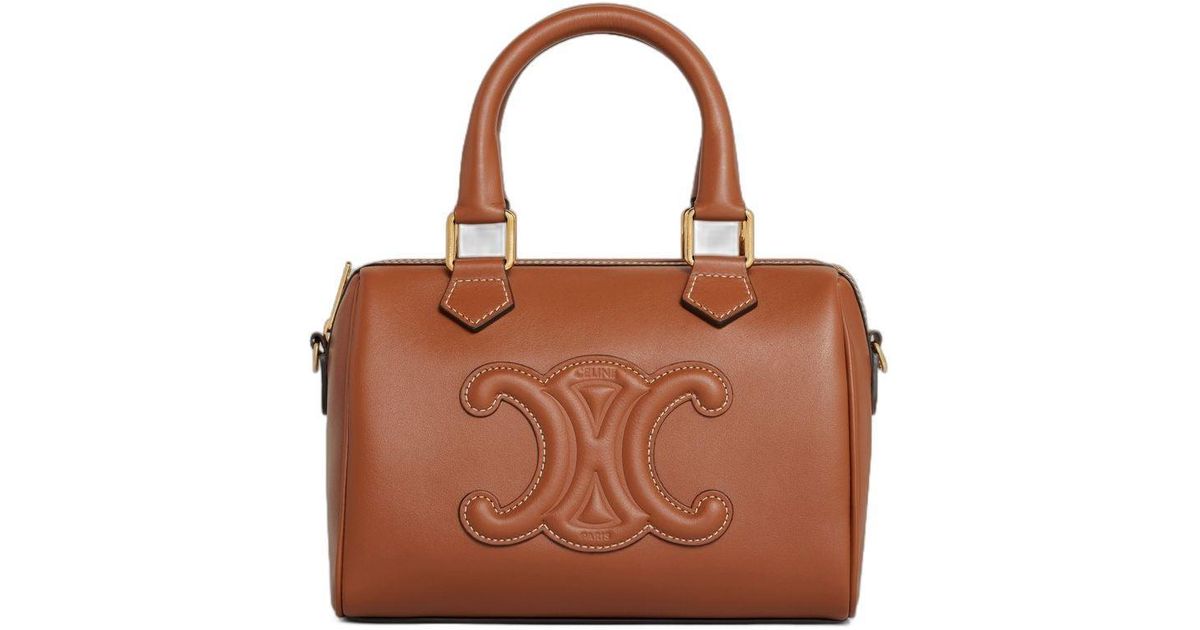 Celine Small Boston Bag in Brown | Lyst