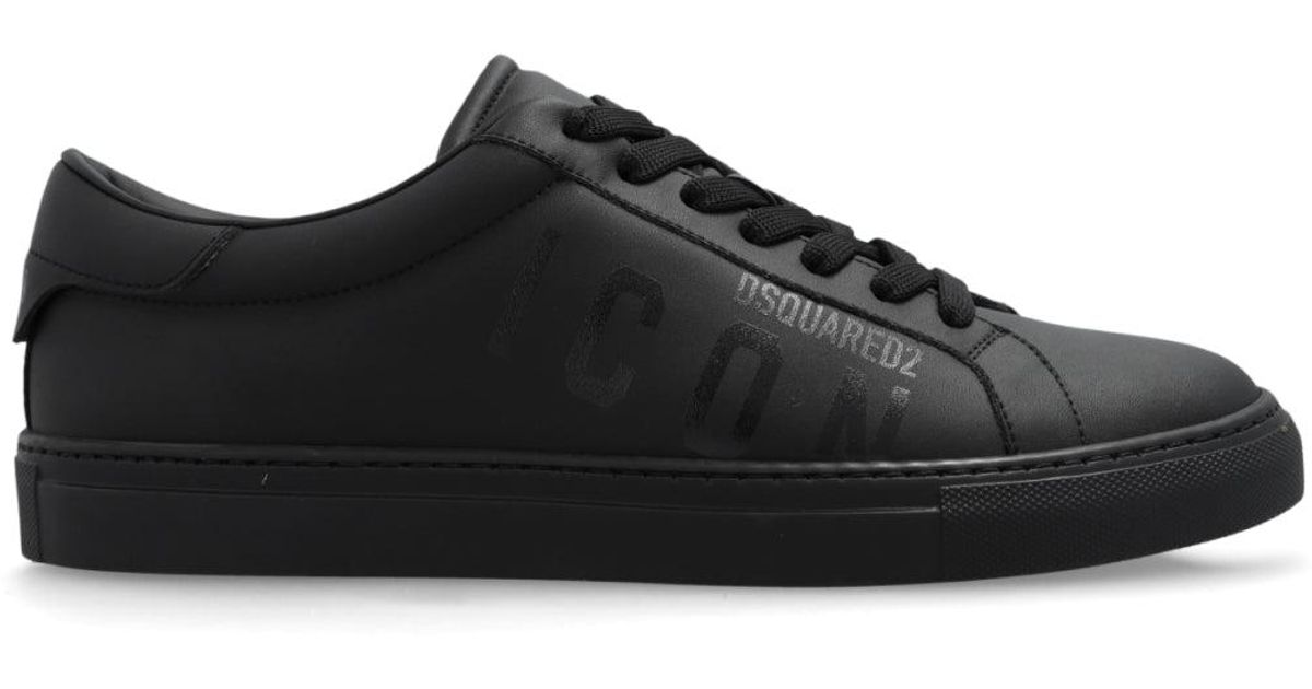 DSquared² Icon Logo Cassetta Sneakers in Black for Men | Lyst UK