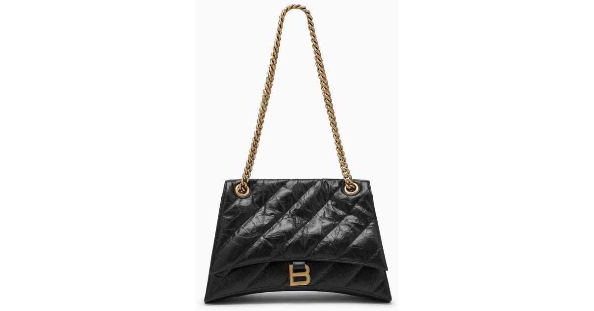 Balenciaga Quilted Crush Shoulder Bag in Black for Men | Lyst