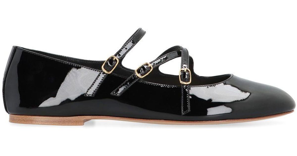 Celine Les Ballerines Leather Ballet Flats in Black | Lyst UK
