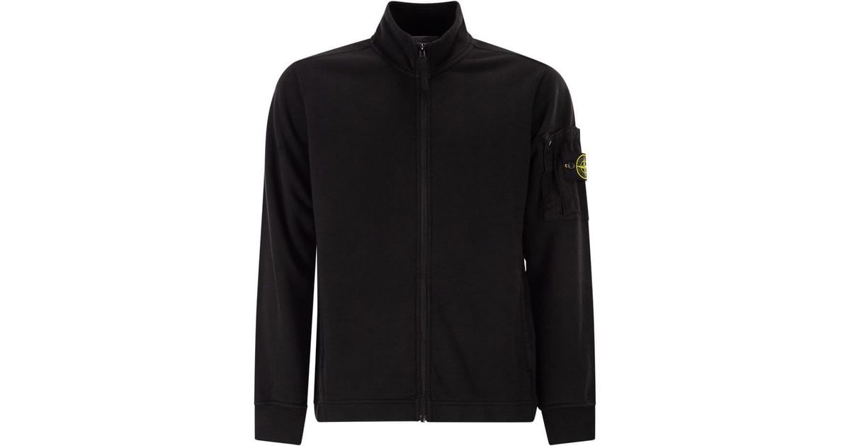 Stone Island Regular Fit Track Jacket With Seasonal Pocket in Black for ...
