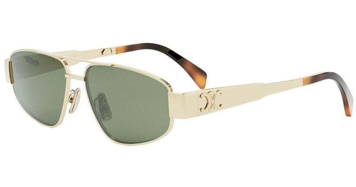 Celine Metal Triomphe Cl40281U 30N in Metallic for Men | Lyst