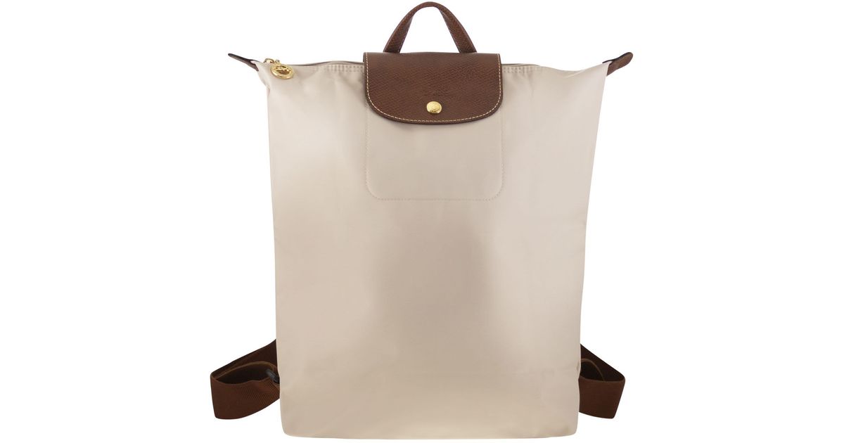 Longchamp Le Pliage Original M Canvas Backpack in Natural | Lyst