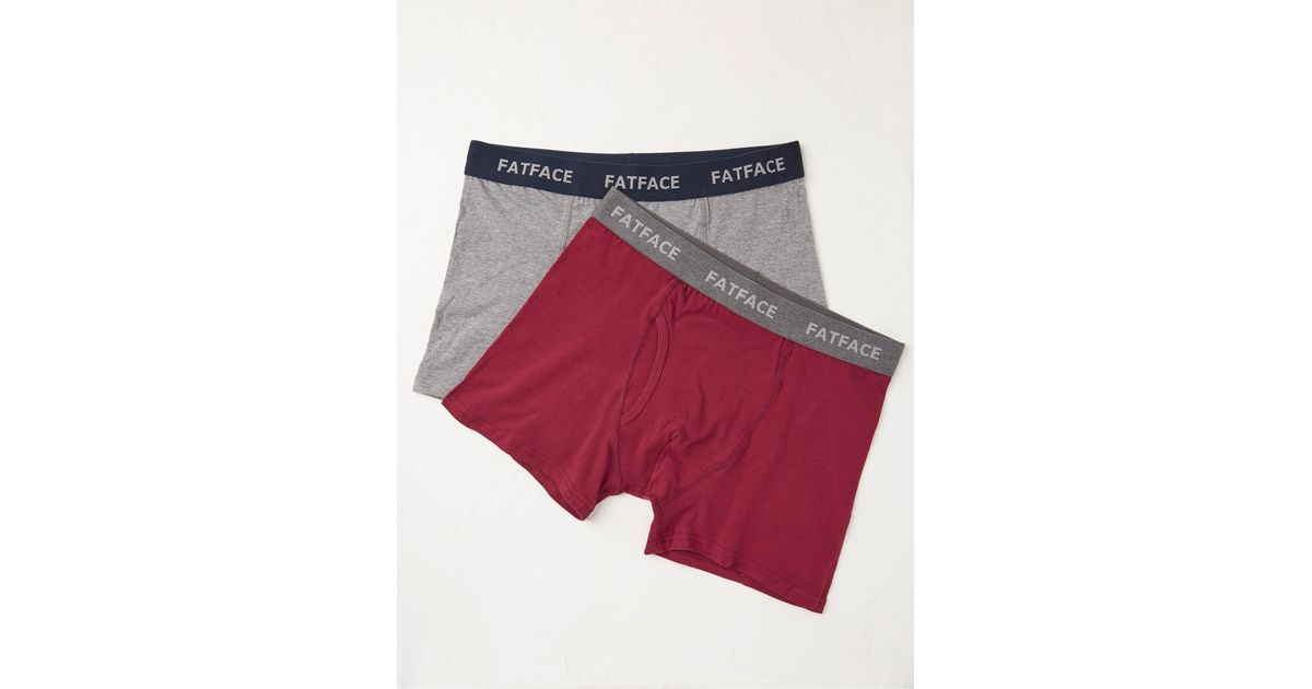 FatFace Fatface Plain Boxers 2 Pack in Red for Men | Lyst UK