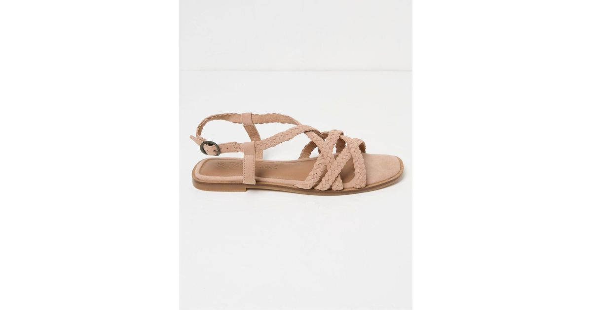 FatFace Fatface Estelle Suede Strap Sandals in Natural | Lyst UK