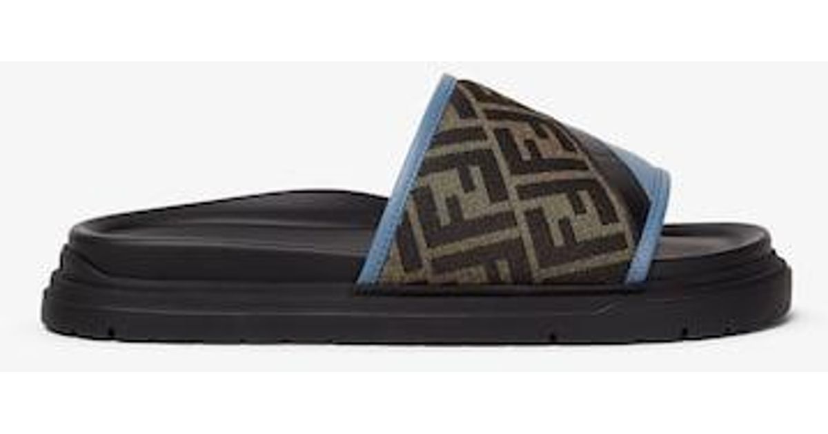 Fendi Diagonal Slides in Black for Men | Lyst