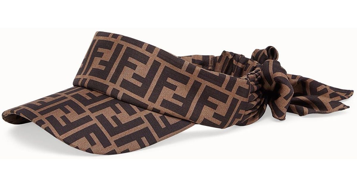 Fendi Silk Visor Hat in Brown | Lyst