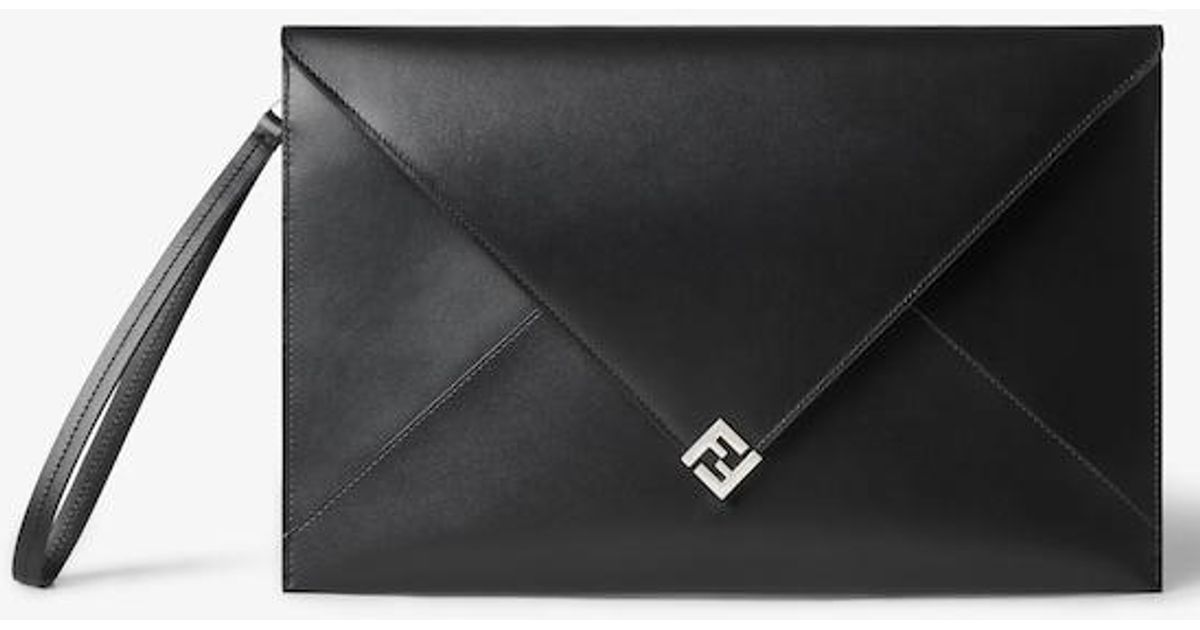 Fendi Large Ff Squared Flat Pouch in Black for Men | Lyst