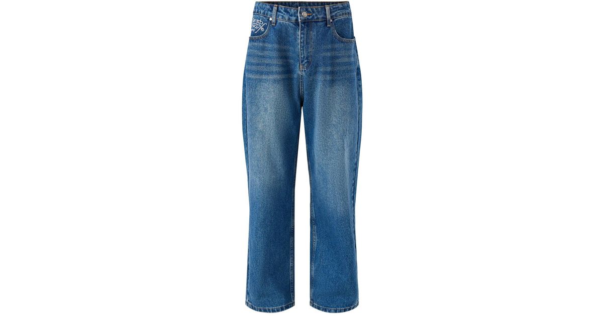 Ed Hardy Widow Oversized Jeans in Blue for Men | Lyst UK