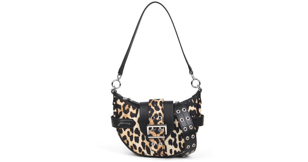 Ganni Nylon Print Small Crossbody Bucky Bag in White | Lyst UK