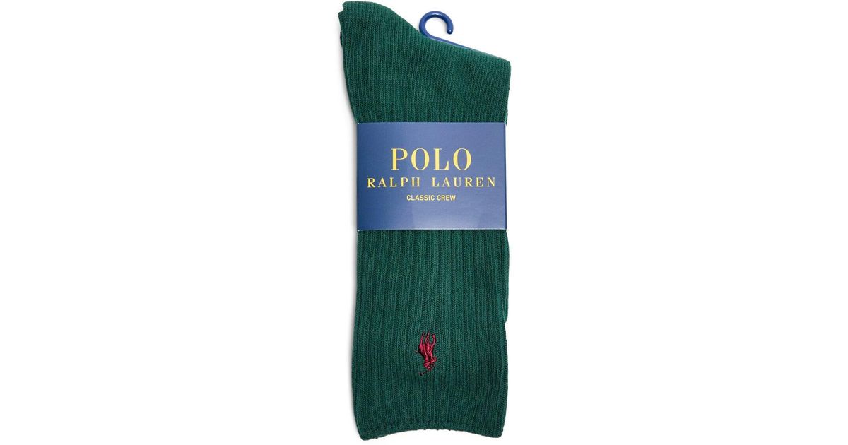 Polo Ralph Lauren Crew Socks in Green for Men | Lyst UK