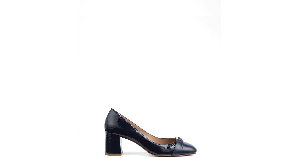 LK Bennett Katie Block Heel Courts in Blue | Lyst UK