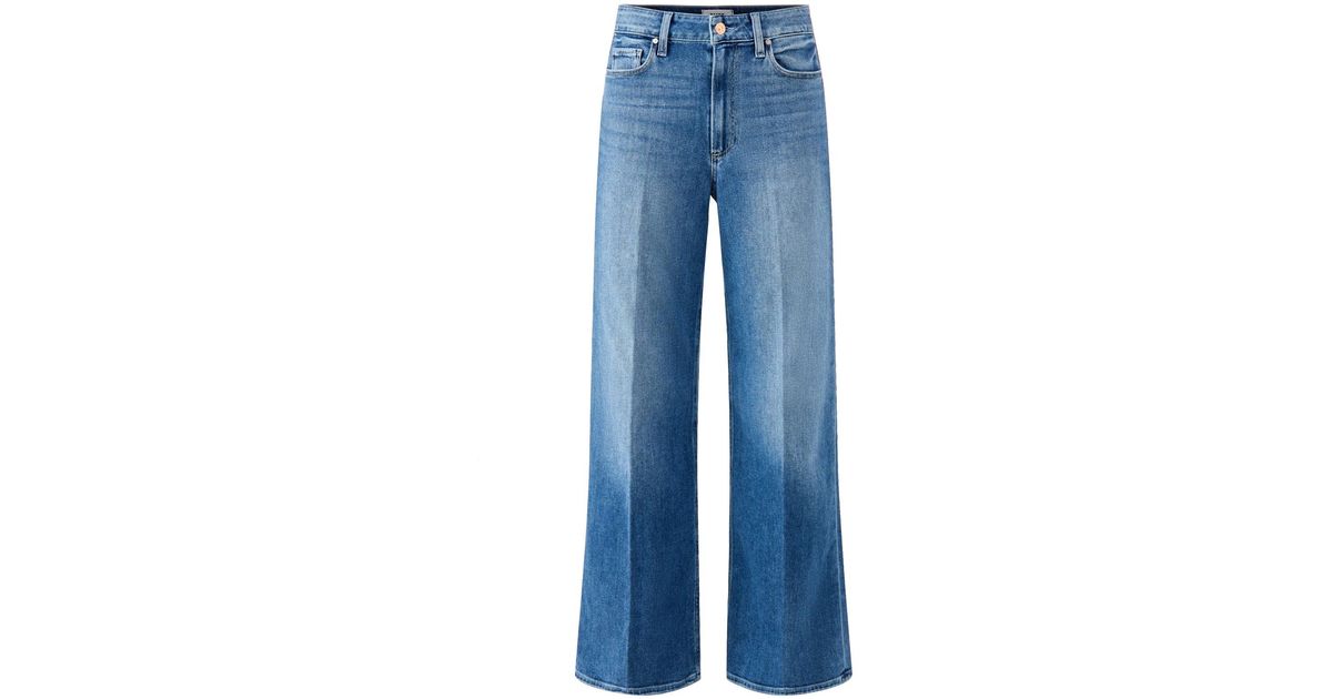 PAIGE Anessa Wide Leg Jeans in Blue | Lyst UK