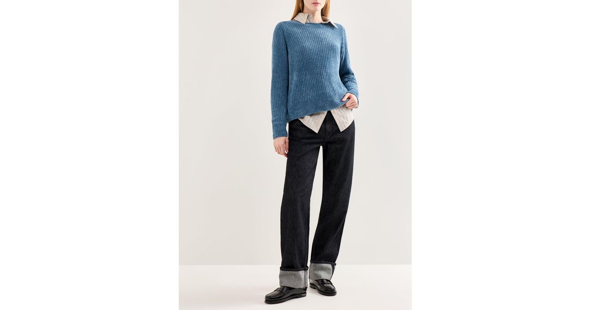 Eileen Fisher Square Armhole Sweater in Blue | Lyst UK