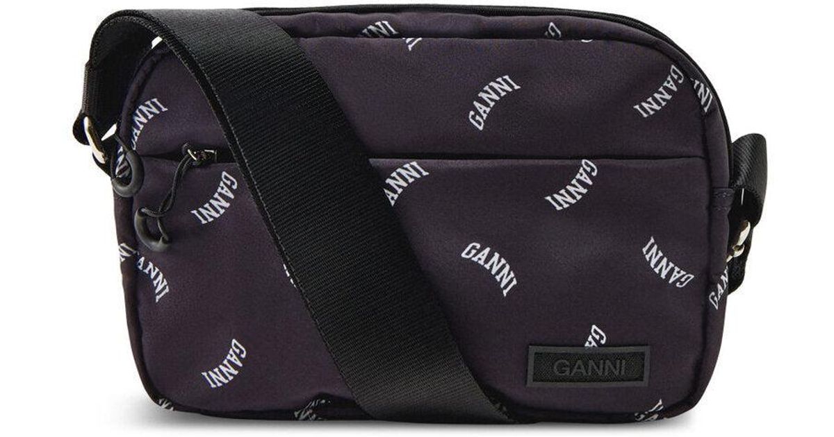 Ganni Logo Festival Crossbody Bag in Blue | Lyst UK