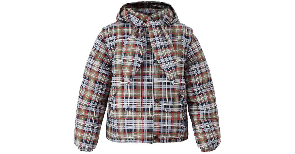 Damson Madder Pearl Puffer Check in Grey | Lyst UK