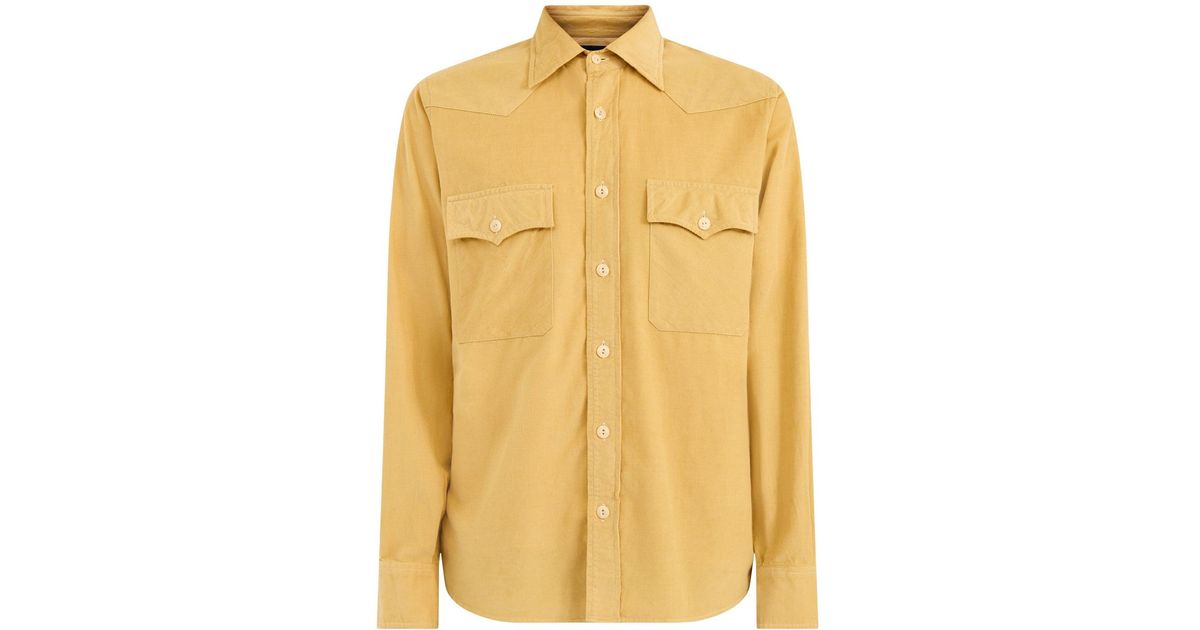 Drake's Western Shirt in Yellow for Men | Lyst UK