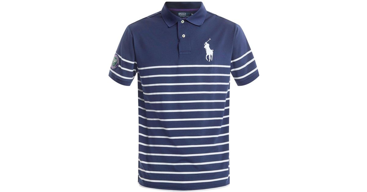 Polo Ralph Lauren Wimbledon Stripe Bpp Polo Top in Blue for Men | Lyst UK
