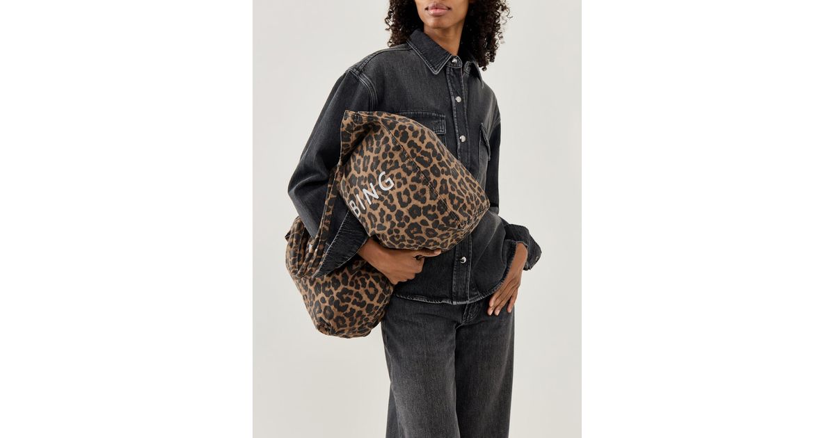 Anine Bing Leo Canvas Tote Bag in Black | Lyst UK