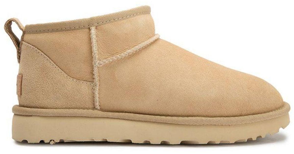 UGG Classic Ultra Mini Boots Neutral in Natural | Lyst UK
