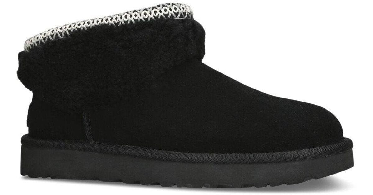 UGG Ultra Mini Maxi Curly Boots in Black | Lyst UK
