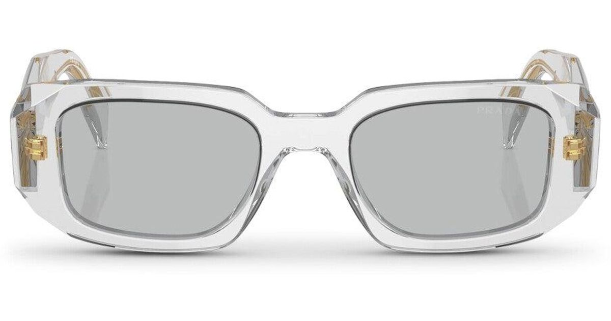 Prada Women's Pr 17ws Acetate Transparent Sunglasses in White | Lyst UK