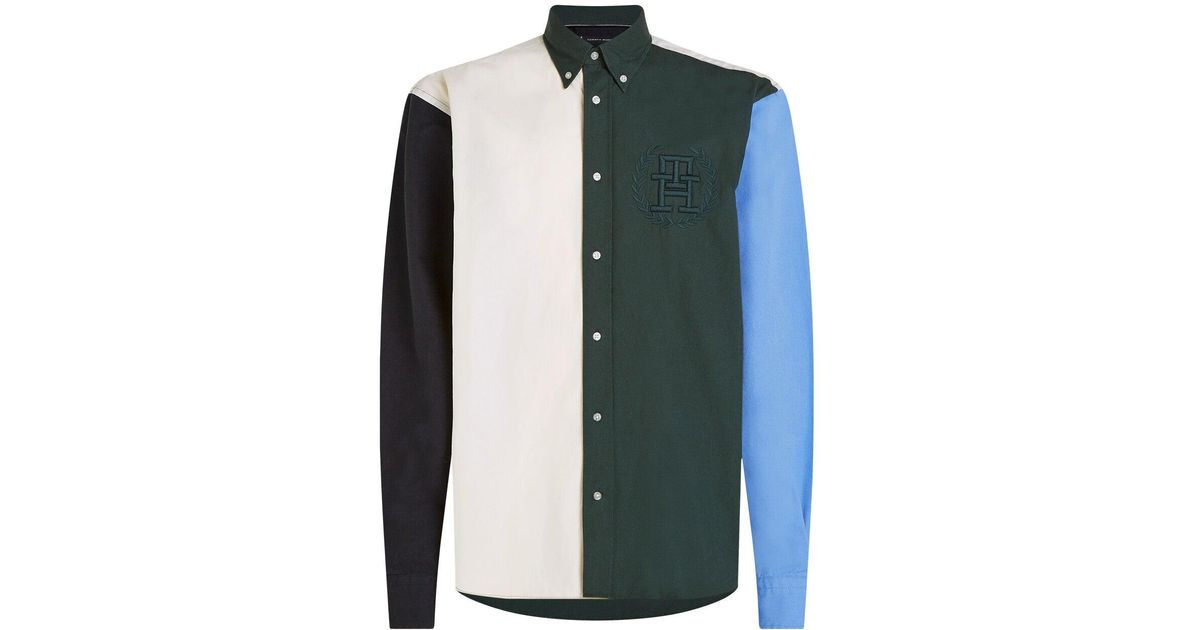 Tommy Hilfiger Colour-Blocked Archive Crest Log, Cotton in Green for ...