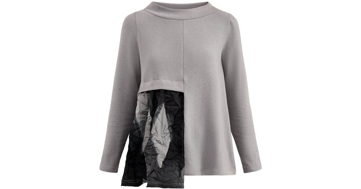 Mama B. Textured Boat Neck Knit Top in Grey | Lyst UK