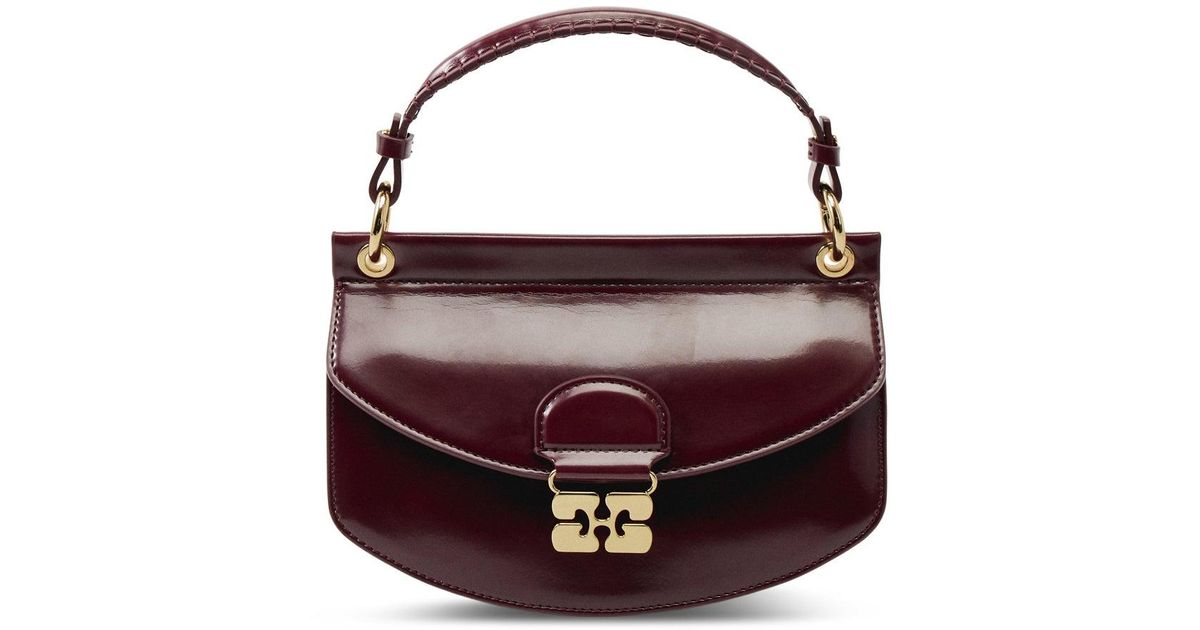 Ganni Apo-G Bag Mini Top Handle Box in White | Lyst UK
