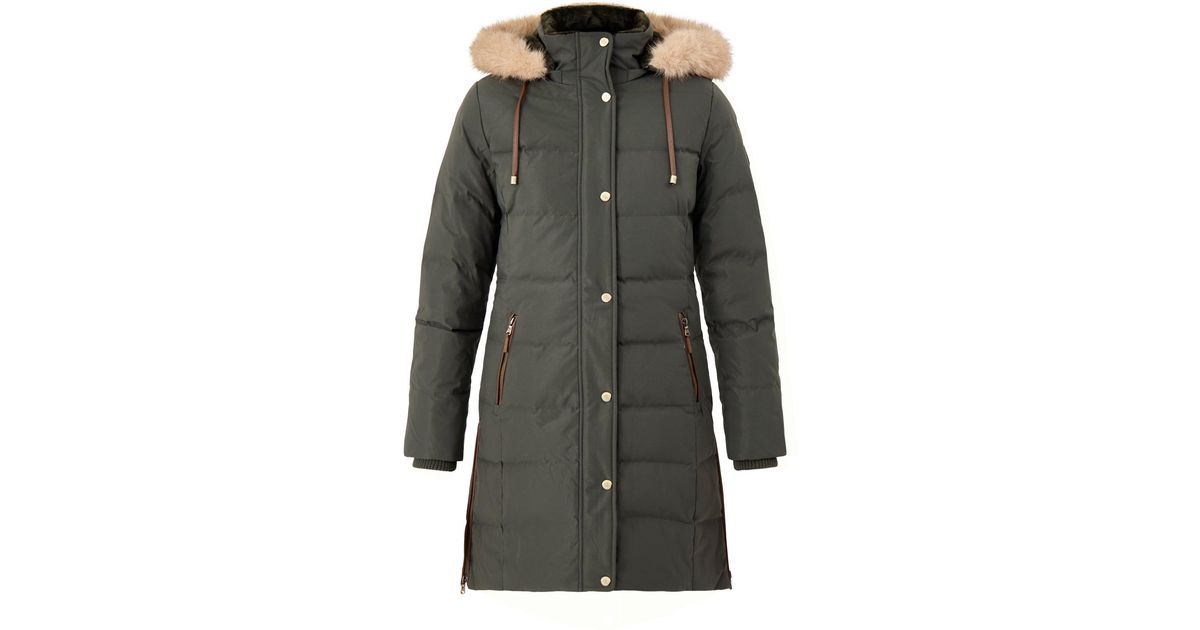Ralph Lauren Insulated Hooded Coat in Grey | Lyst UK