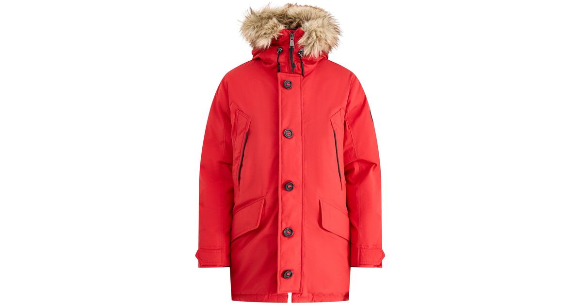 Polo Ralph Lauren Annex Insulated Faux Fur Hood Parka in Red for Men ...