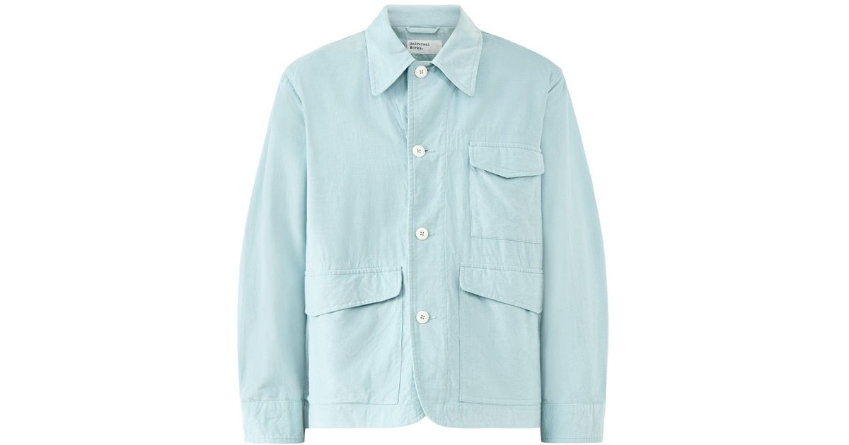 Universal Works Duty Organic Cord Jacket in Blue for Men | Lyst UK