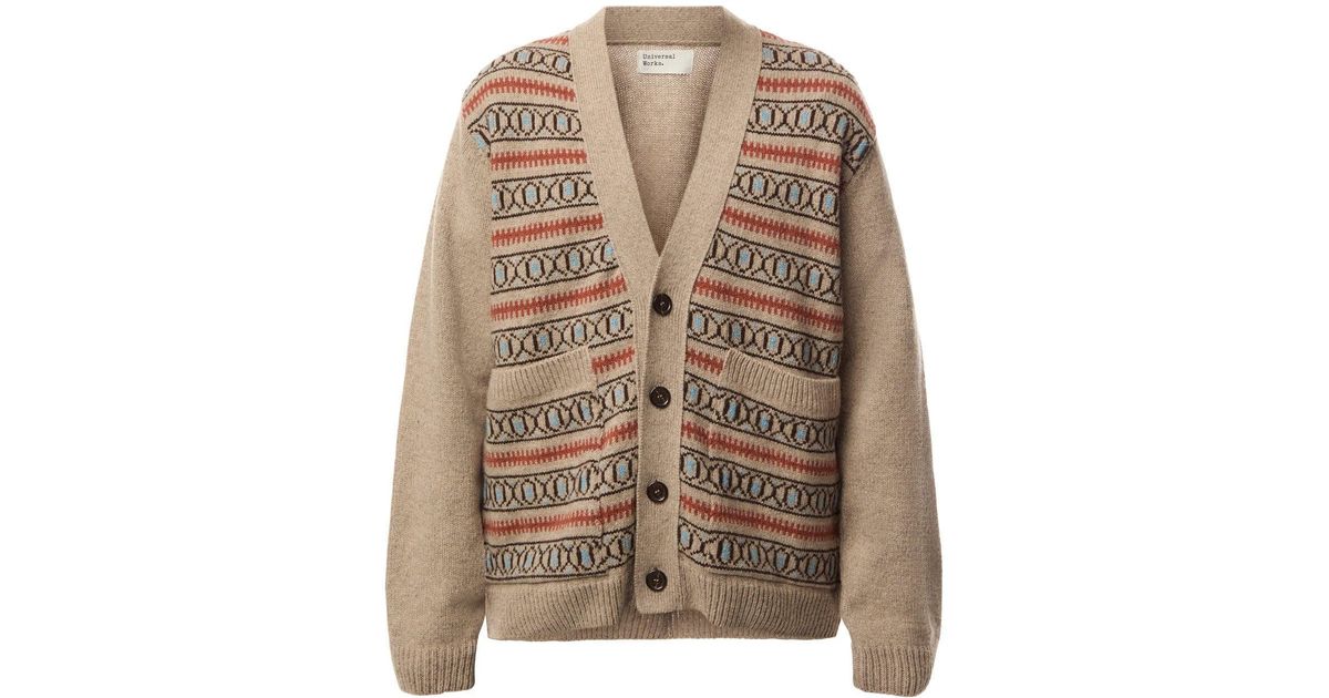 Universal Works Langdale V Neck Cardigan in Natural for Men | Lyst UK