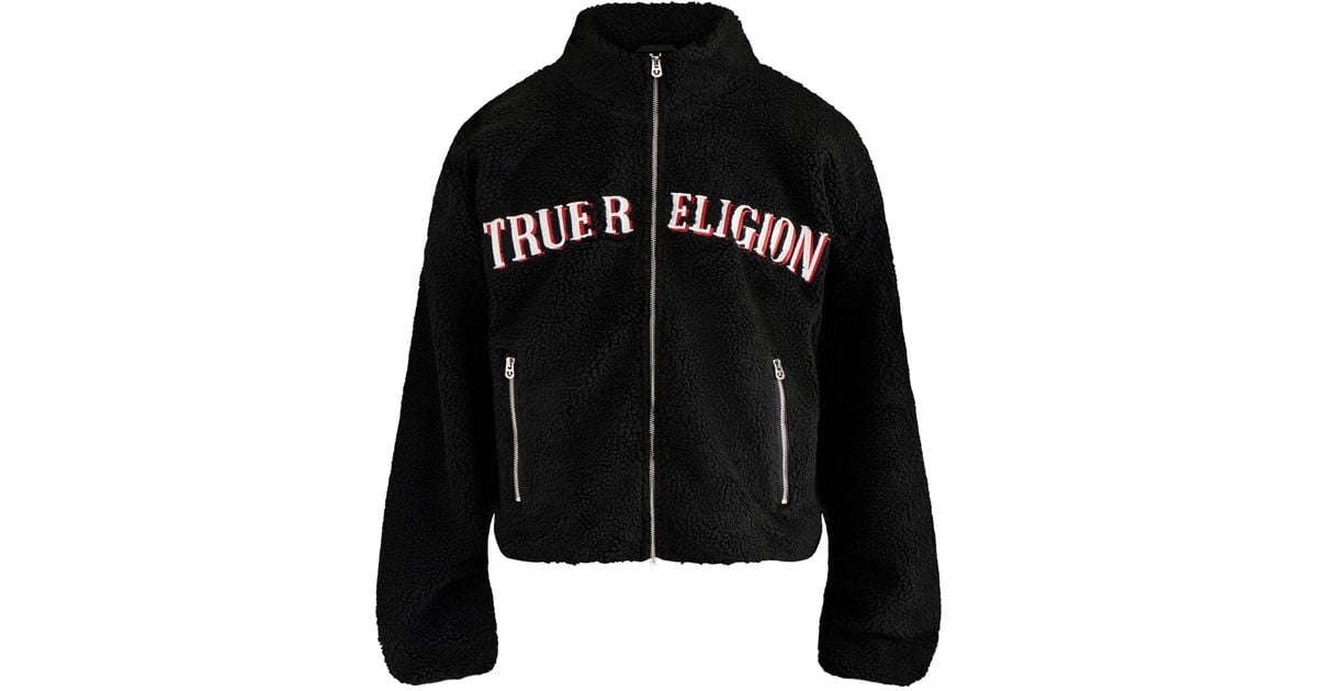 TRUE RELIGION Tr Logo Sherpa Jaccket in Black for Men | Lyst UK