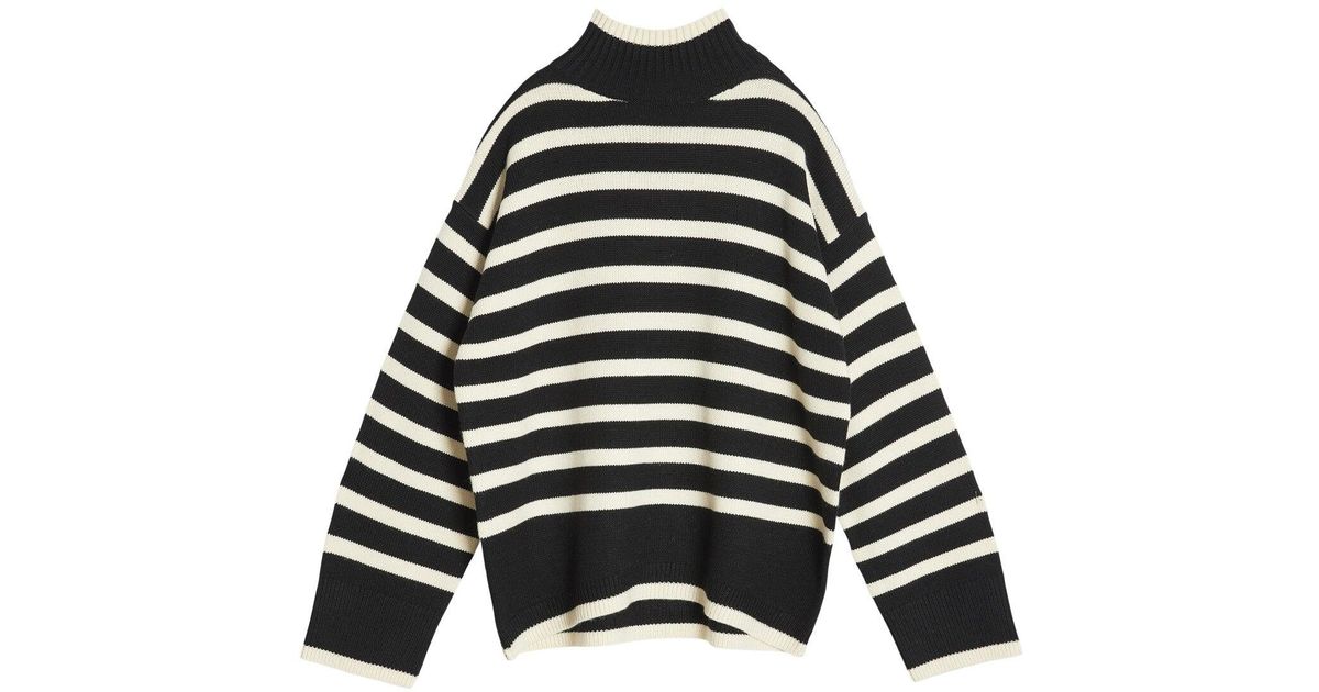 Albaray Stripe Turtle Neck in Black | Lyst UK