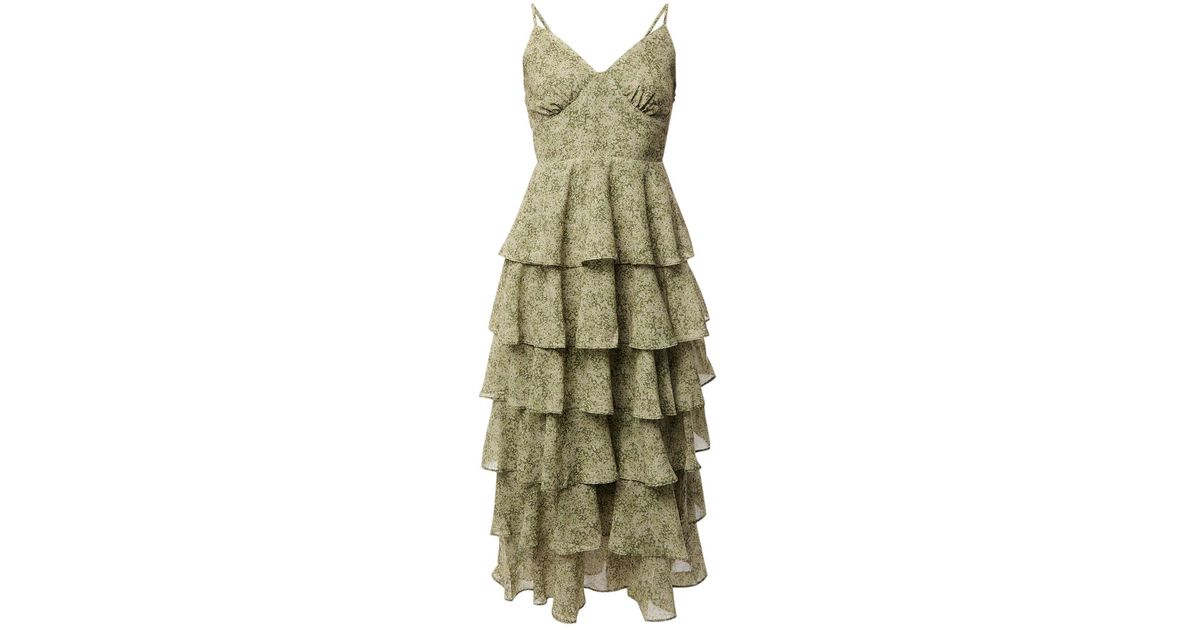 Pretty Lavish Lissy Tie Back Midaxi Dress in Green | Lyst UK