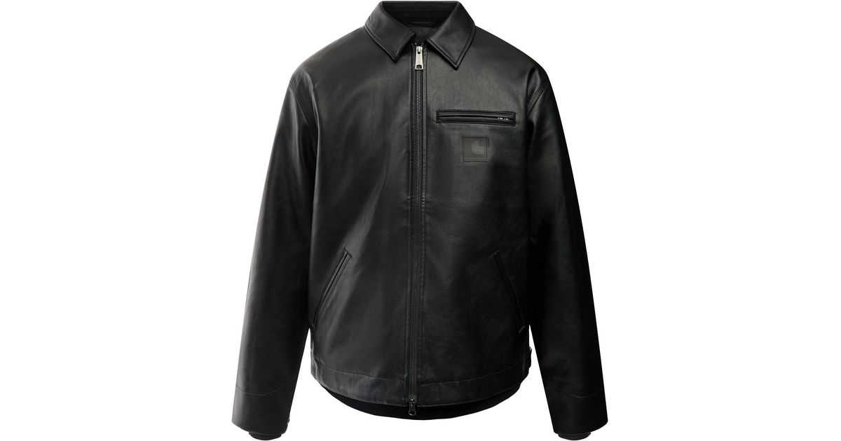 Carhartt Detroit Leather Jacket in Black for Men | Lyst UK