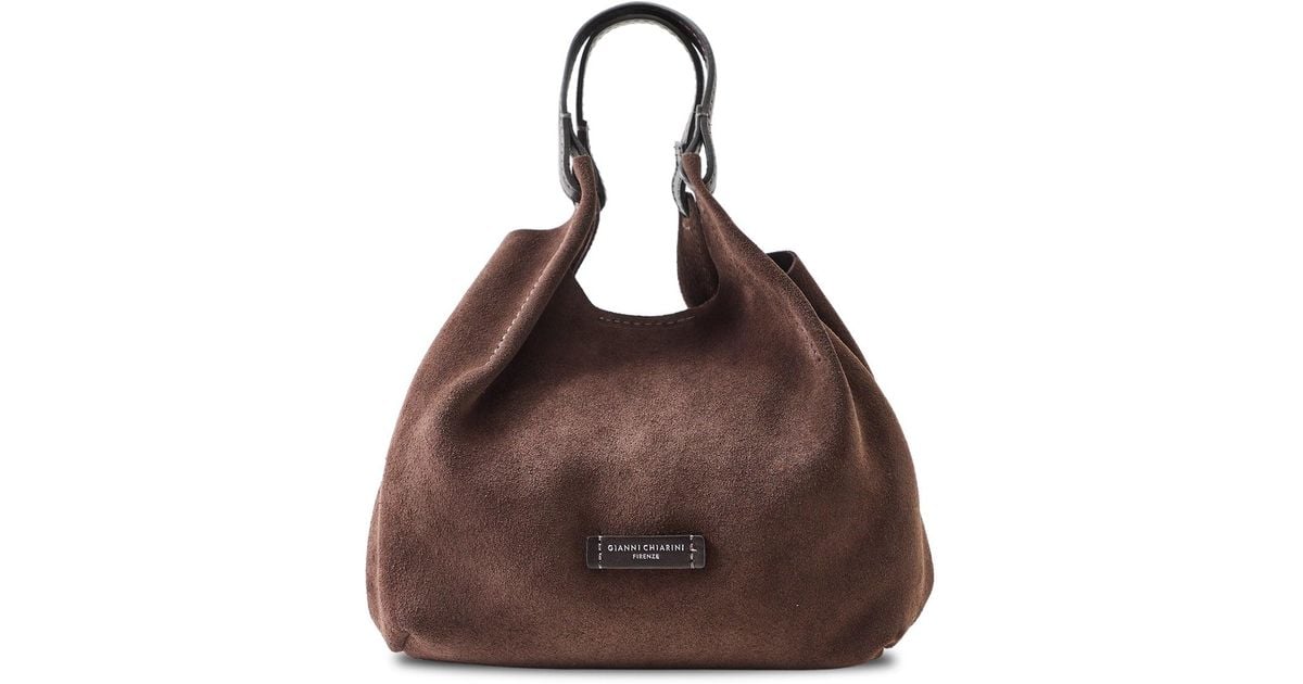 Gianni Chiarini Dua M Suede Crossbody Bag in Brown | Lyst UK