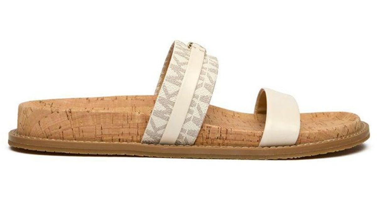 Michael Kors Mandy Sandals Neutral in Metallic | Lyst UK