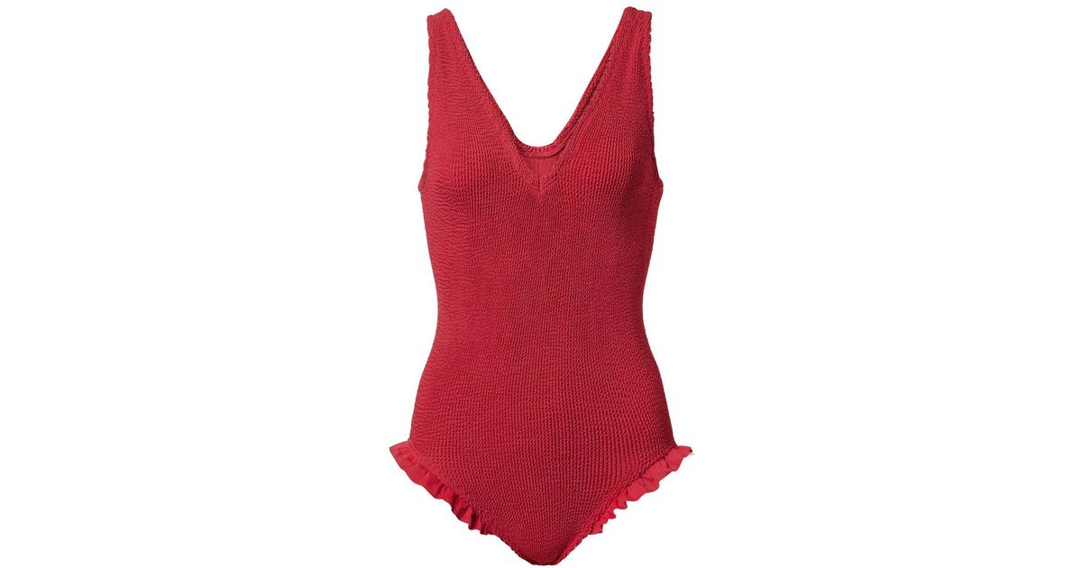 Hunza G Lisa Swim Swimsuit in Red | Lyst UK