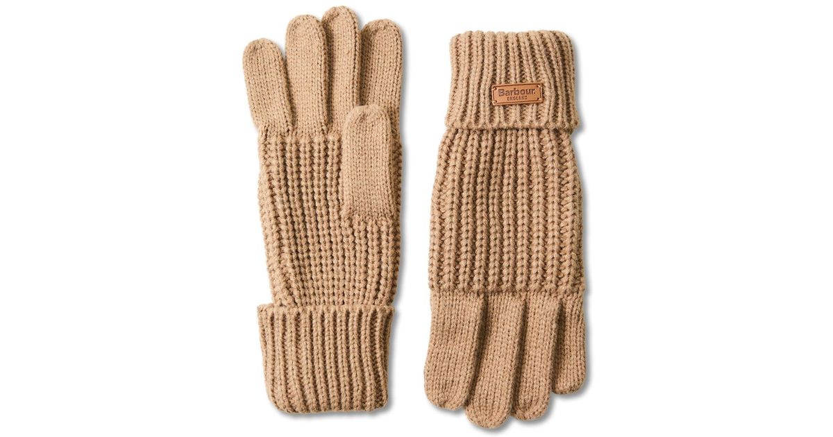 Barbour Saltburn Knitted Gloves in Natural | Lyst UK
