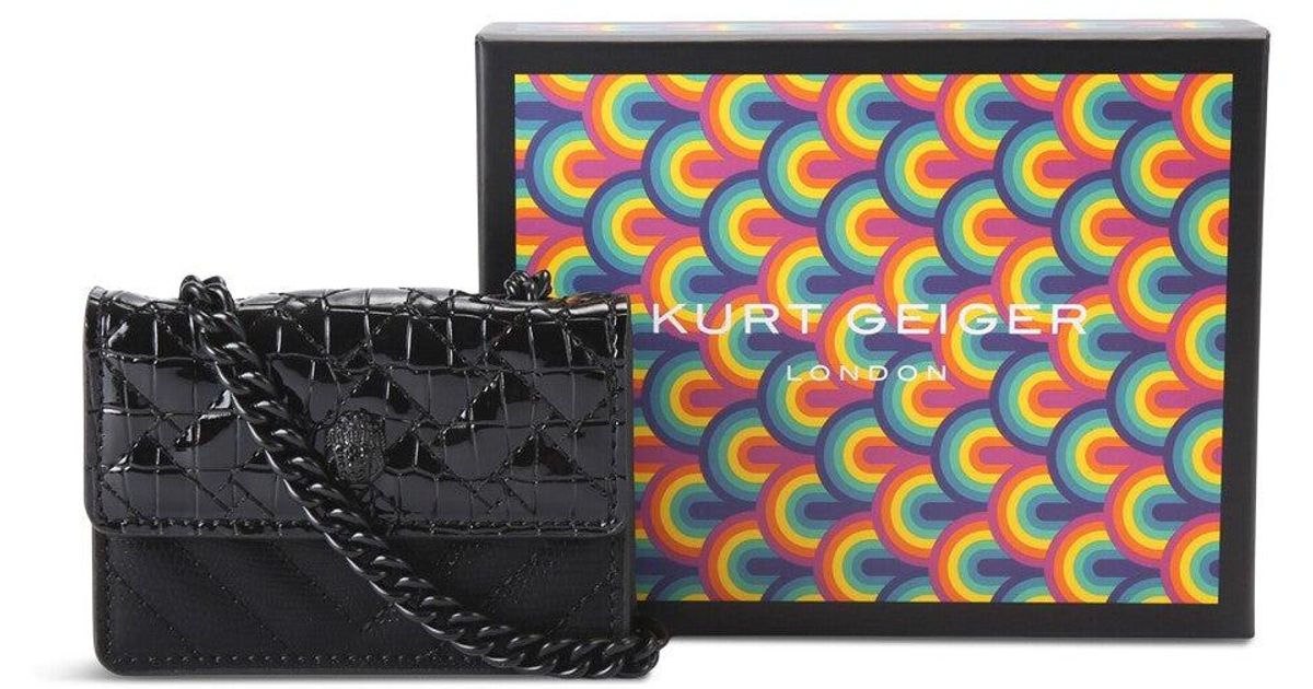 Kurt Geiger Micro Kensington Large Drench Bag in White | Lyst UK