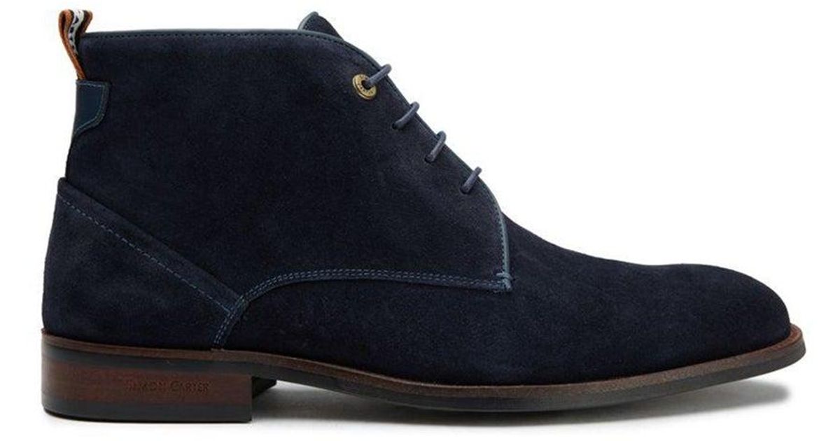 Simon Carter Allos Suede Chukka Boots in Blue for Men | Lyst UK