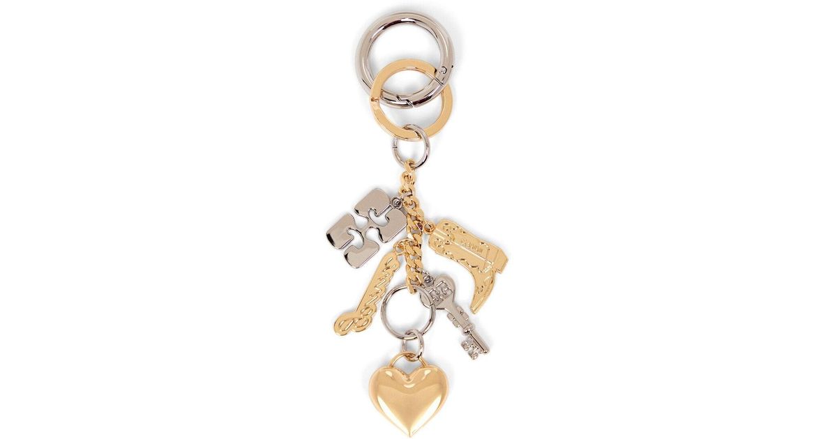 Ganni Bou Charms Keyring in Metallic | Lyst UK