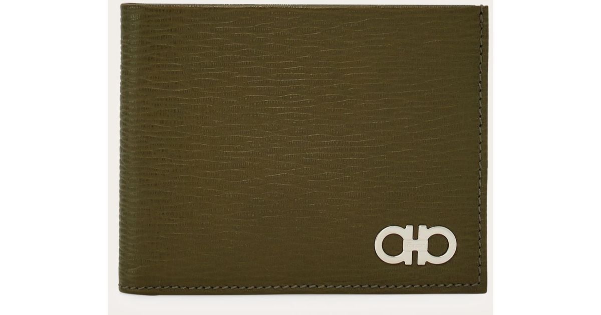 Ferragamo Men Wallet With Id Window in Green for Men | Lyst